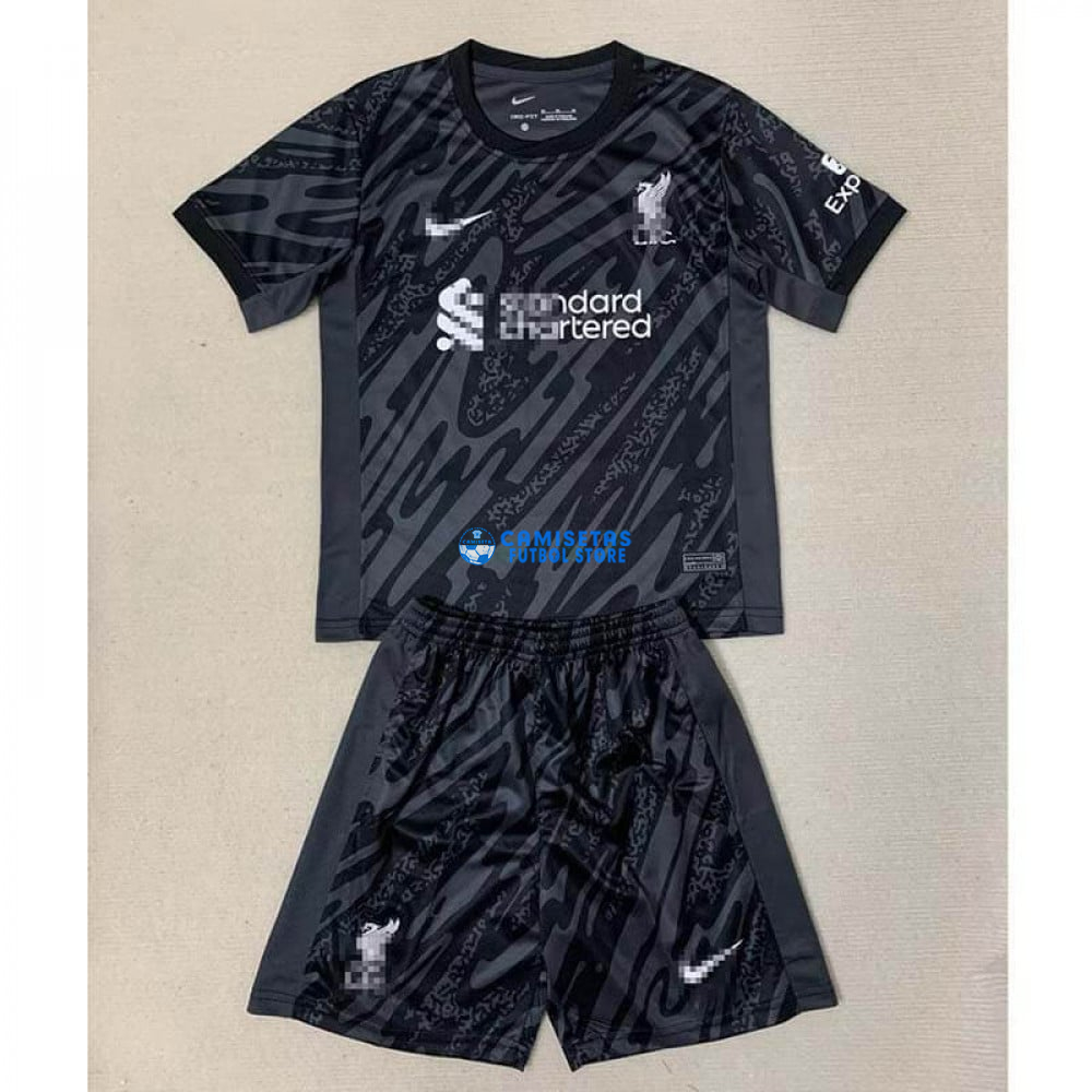 Camiseta De Portero Liverpool 2024/2025 Niño Kit Gris/Negro - Camisetas ...